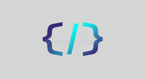 Stylized Coding Symbol Featuring A Forward Slash Enclosed By Curly Brackets The Desig Stock