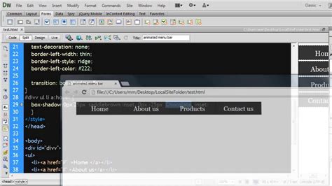 Dreamweaver Tutorial Animated Menu Bar Part 1 Youtube