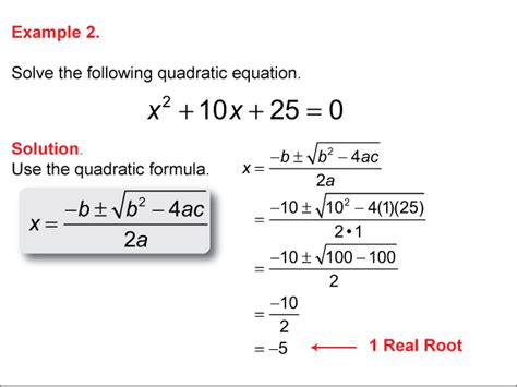 math example quadratics the quadratic formula example 2 media4math