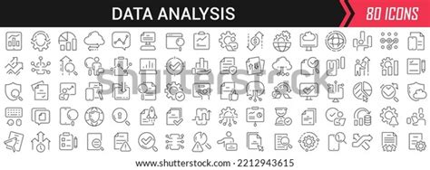 Data Analysis Linear Icons Black Big Stock Vector Royalty Free Shutterstock