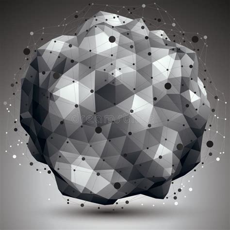 Asymmetric 3d Abstract Lattice Object With Lines Mesh Stock Vector Illustration Of Network