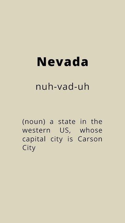 How To Pronounce Nevada Pronunciation And Meaning Youtube