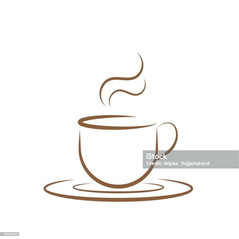 연기가 나는 커피 컵 벡터 일러스트 아이콘입니다 플랫 스타일 카페테리아 포스터 및 배너 카드 디자인 0명에 대한 스톡 벡터 아트 및 기타 이미지 Istock