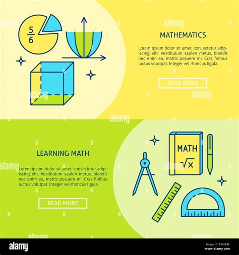 Mathematics Banner Templates With Place For Text Math Symbols And