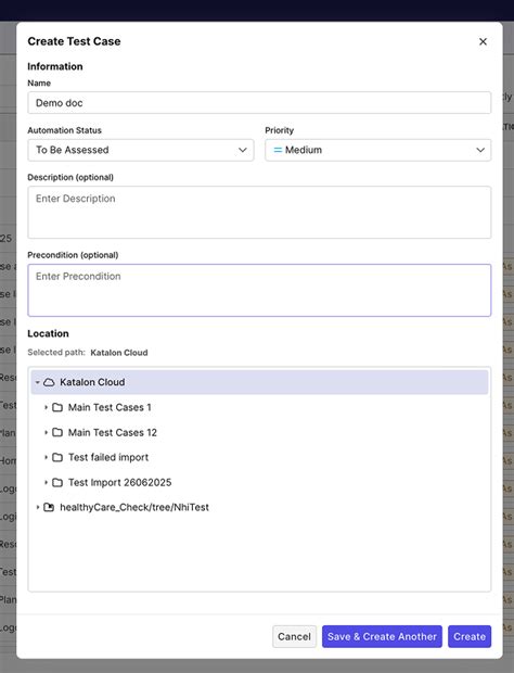 create or manage test cases katalon docs