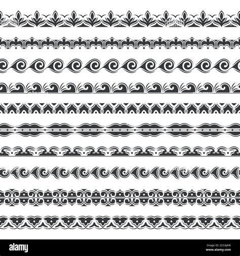 Vector Set Of Monochrome Divayderborders For The Text Invitation