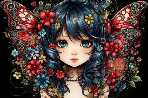 Download Ai Generated Girl Butterfly Royalty Free Stock Illustration