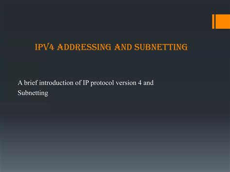 Ipv4 Addressing And Subnetting Pptx