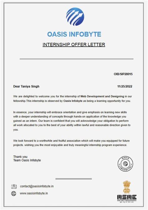 Taniya Singh On Linkedin Internship Webdeveloper Oasisinfobyte