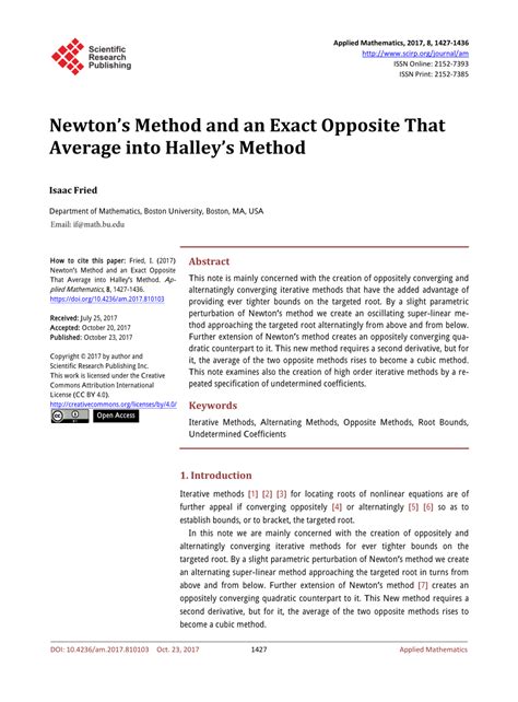 pdf newton s method and an exact opposite that average into halley s