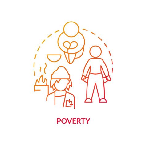 Poverty Red Gradient Concept Icon Low Life Quality And Conditions Cause Of Overpopulation