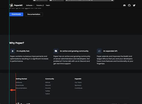 Footer Alignment Should Match Content Alignment · Issue 26 · Papermc