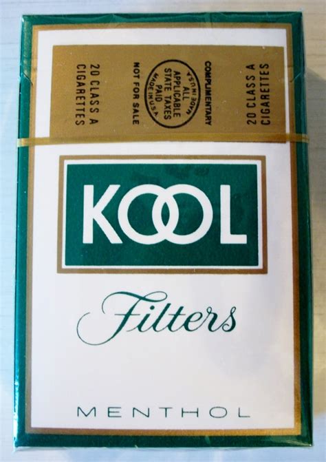 Kool Filters Menthol King Size Box Vintage American Cigarette Pack