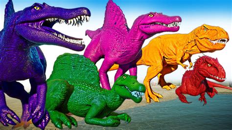 Spinosaurus Color Pack Breakout And Fighting Vs Carnotaurus T Rex