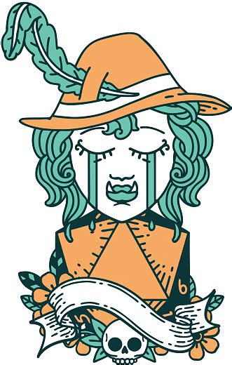 자연스러운 D20 롤 일러스트레이션으로 우는 오크 바드 캐릭터 굴리기에 대한 스톡 벡터 아트 및 기타 이미지 굴리기 깃털