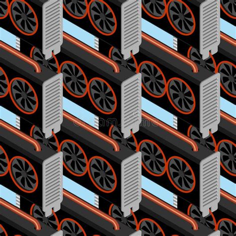 Mining Farm Seamless Pattern Mining Rig GPU Ornament Stock Vector Illustration Of Graphic