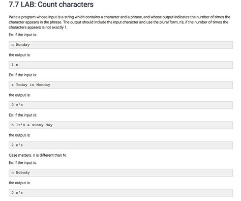 77 Lab Count Characters Write A Program Whose Input Is A String Which