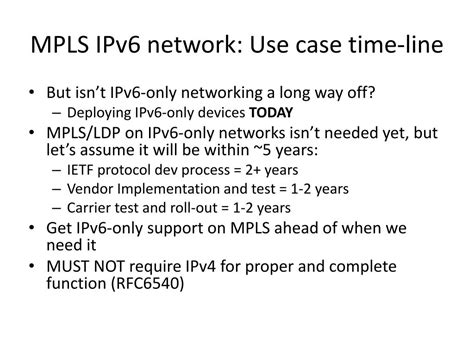 ppt running mpls on an ipv6 only network powerpoint presentation