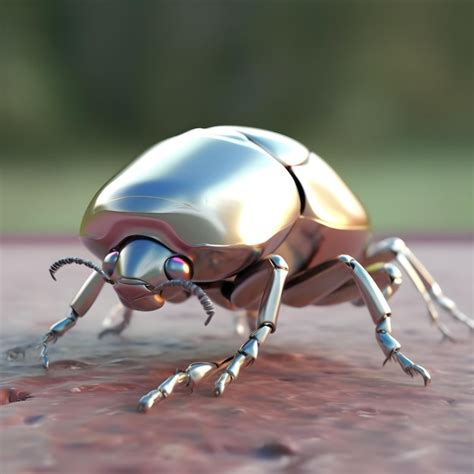 Premium Photo A Silver Bug With A Red Background And The Word Bug On It