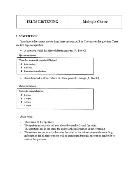 Hw Ielts Unit 1 Listening Multiple Choice Pdf Dolphin Adjective