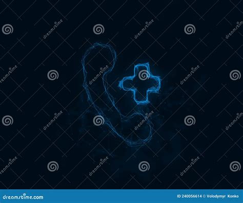 Call Medical Icon With Plexus Effect Connected Lines With Dots
