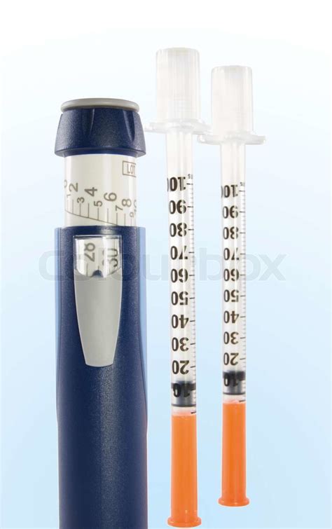 Insulin Syringes And Pen Stock Image Colourbox
