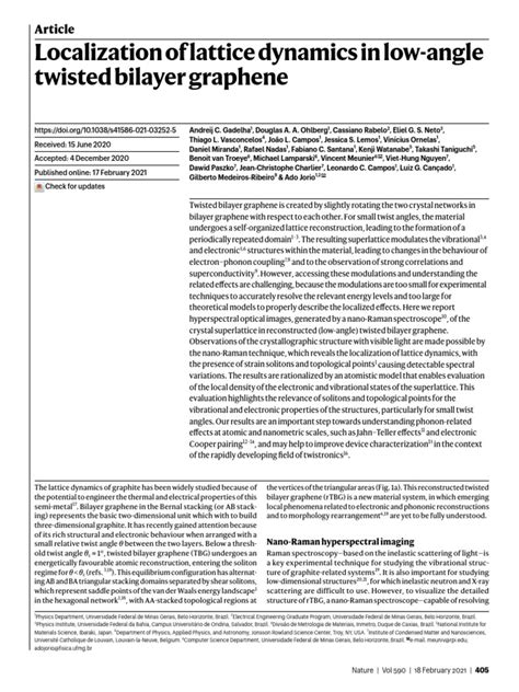 Localization Of Lattice Dynamics In Low Angle Nature Pdf Graphene