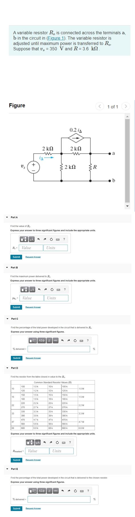 solved a variable resistor r is connected across the