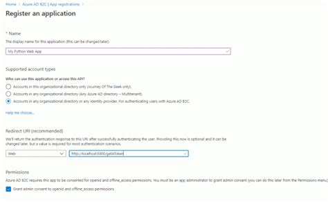 Python Sample Web App And Api For Azure Ad B2c Journey Of The Geek