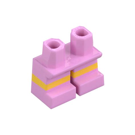 LEGO Bright Pink Short Legs With Yellow Stripe Brick