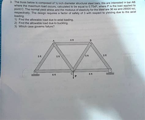 Solved The Truss Below Is Composed Of 12 Inch Diameter Structural