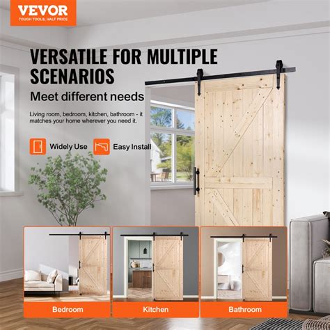 Vevor Barn Door And Hardware Kit 42 X 84 Wood Sliding Barn Door