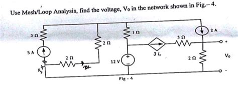 Solved Use Mesh Loop Analysis Find The Voltage Vo In The Chegg