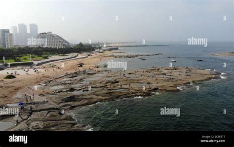 Rizhao 8th July 2020 Aerial Photo Shows People Enjoying Their Time