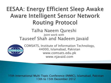Ppt Eesaa Energy Efficient Sleep Awake Aware Intelligent Sensor Network Routing Protocol