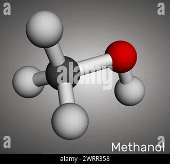 Chemical Structure Of A Methanol Methyl Alcohol Meoh Molecule Stock