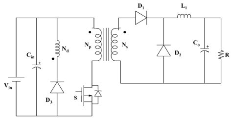 Circuit Diagram Of Practical Forward Converter Download Scientific