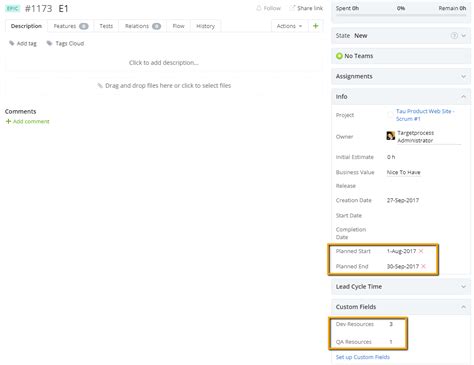Custom Field Values Summary On Timeline Targetprocess Enterprise