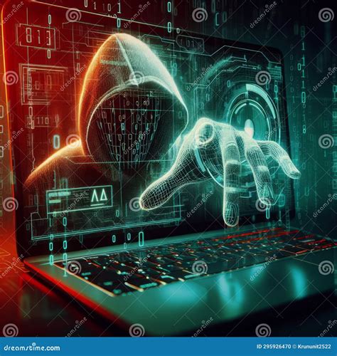 Concept Of Cyber Security Threat And Attack Hacker Hand In Computer