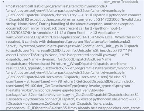 Using Pywin32 To Refresh Excel Connection Works I Alteryx Community