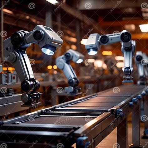 Robotic Automatic Servo Arms For Automated Assembly Line In Factory
