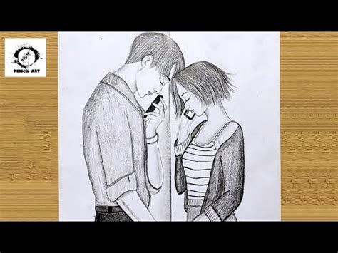 Long Distance Relationship Couple Pencil Sketch Drawing Easy Couple