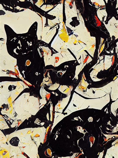If Jackson Pollock Had A Cat Drawstring Bag Sold By Brian Cassidy Sku