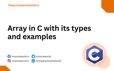 Array In C With Its Types And Examples Tutorial World