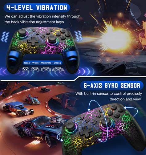 9 Rgb Light Wireless Controller For Nintendo Switch Oled Lite Android Ios Pc With Pr