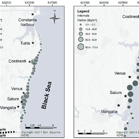 A Left Radon Concentration Distribution Along The Complete Coastal