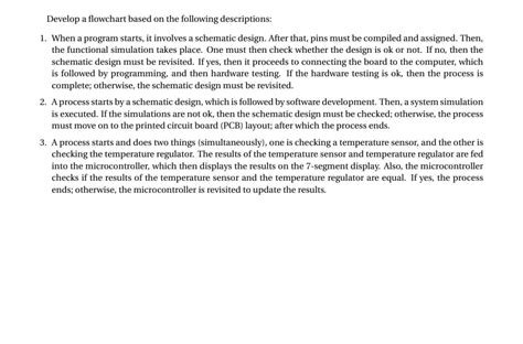 Solved Develop A Flowchart Based On The Following