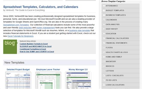 Vertex42® Excel Templates And Resources For Financial Analysts Wall Street Oasis