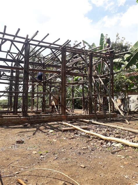 Building Framework Of Bamboo Which Is Easy To Find In All Regions Around The World Stock Photo