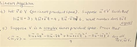 Solved Linear Algebralet Vec V Inv An Inner Product Space